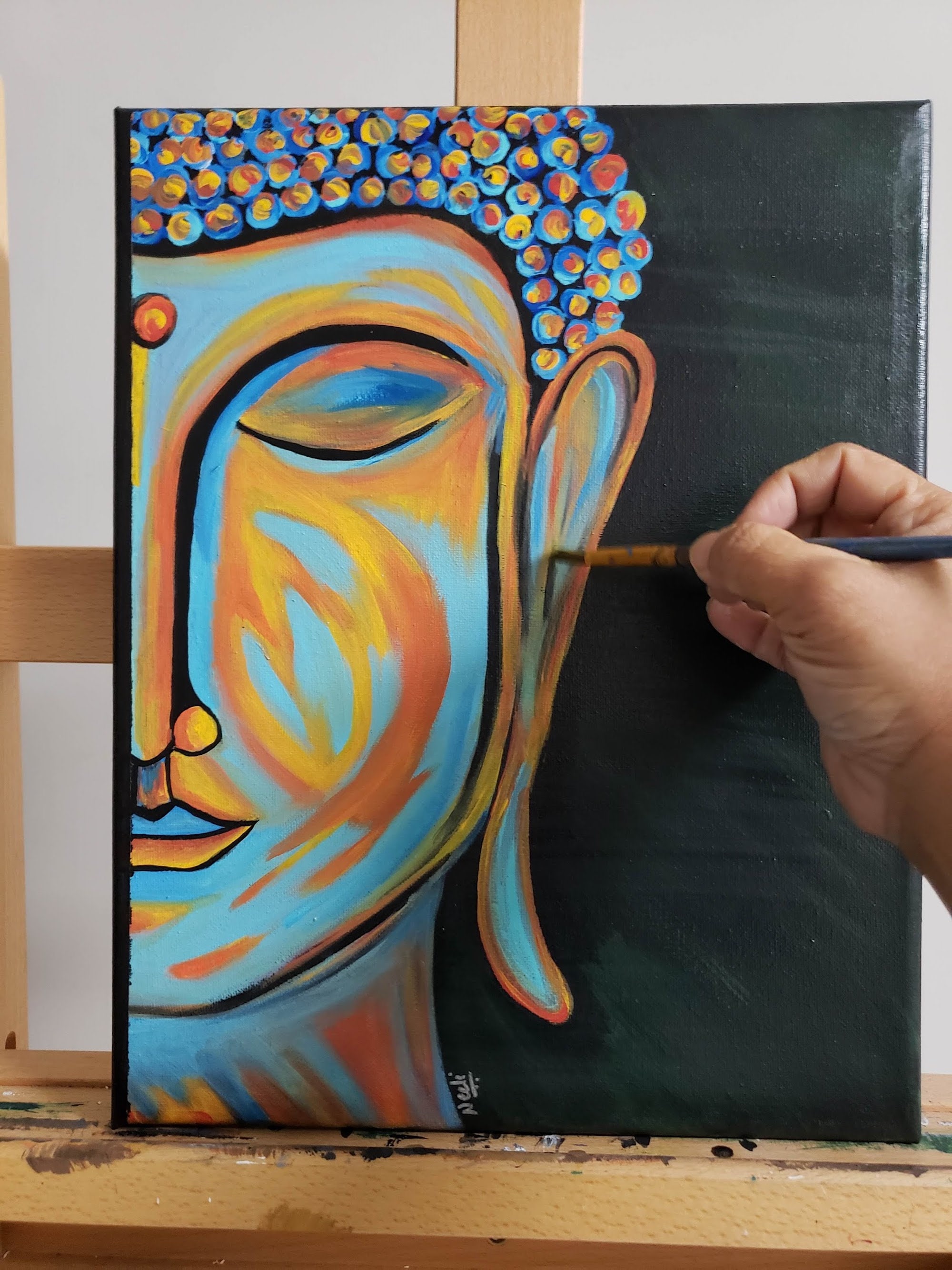 Buddha Half Face Painting