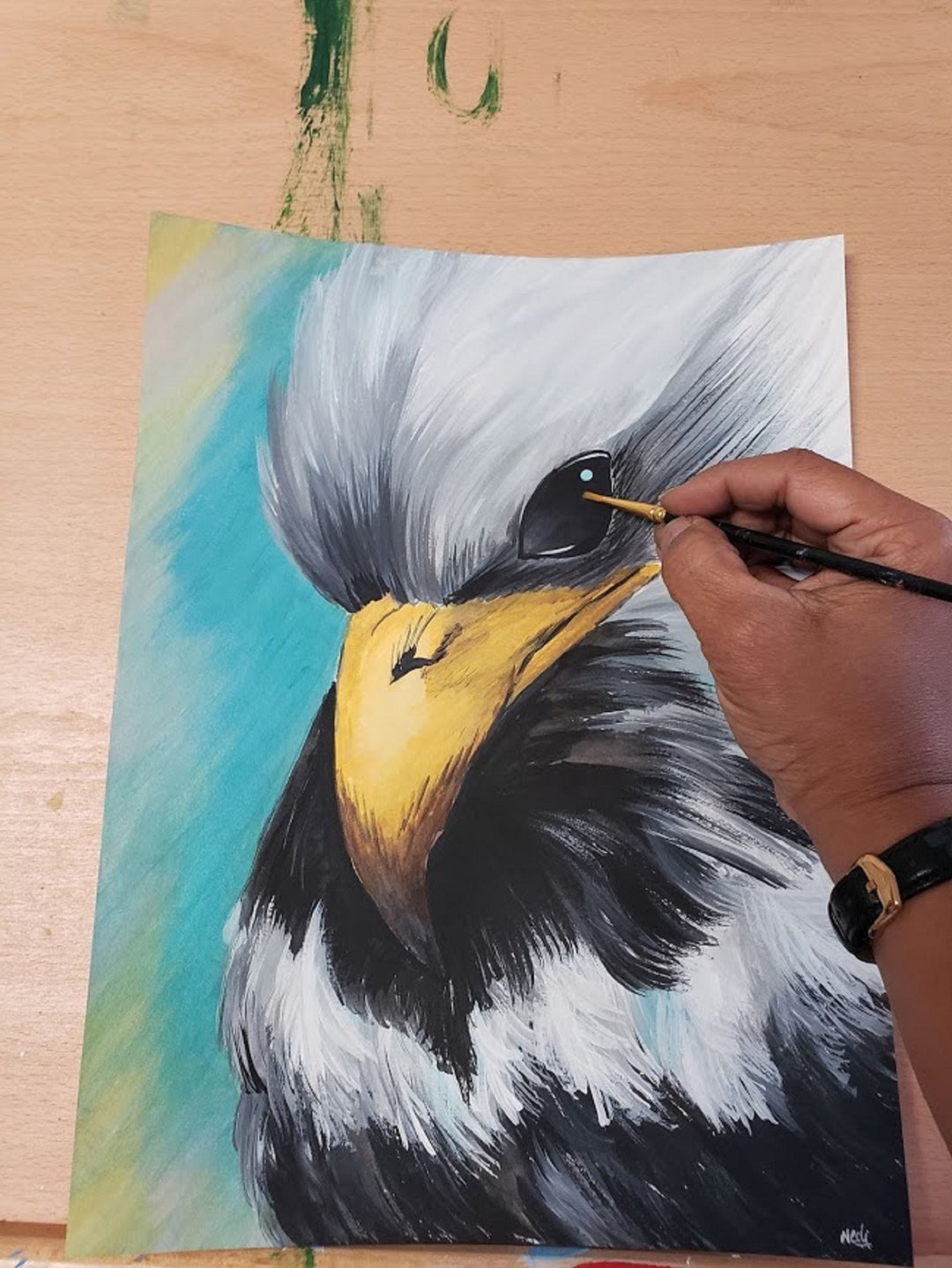 Original Acrylic Painting of Bald Eagle: Wildlife Art- 9/12 Inches - Etsy