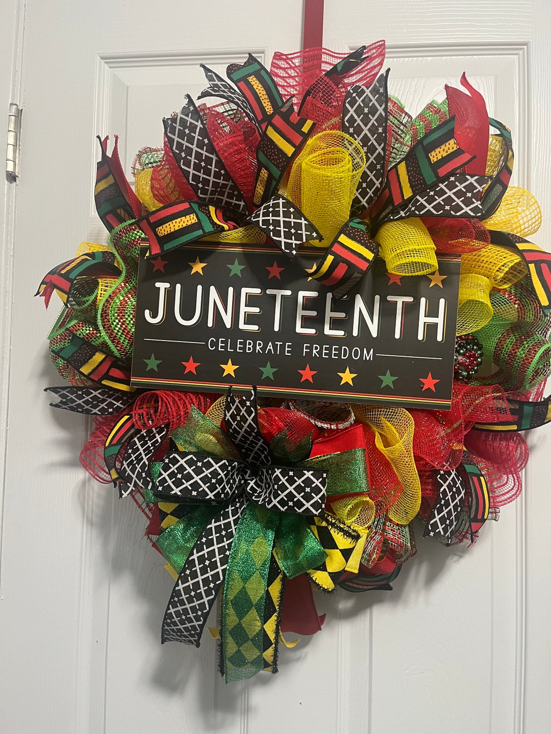 Juneteenth Wreath Black Art Expressions for Wall or Door Decor, Front ...