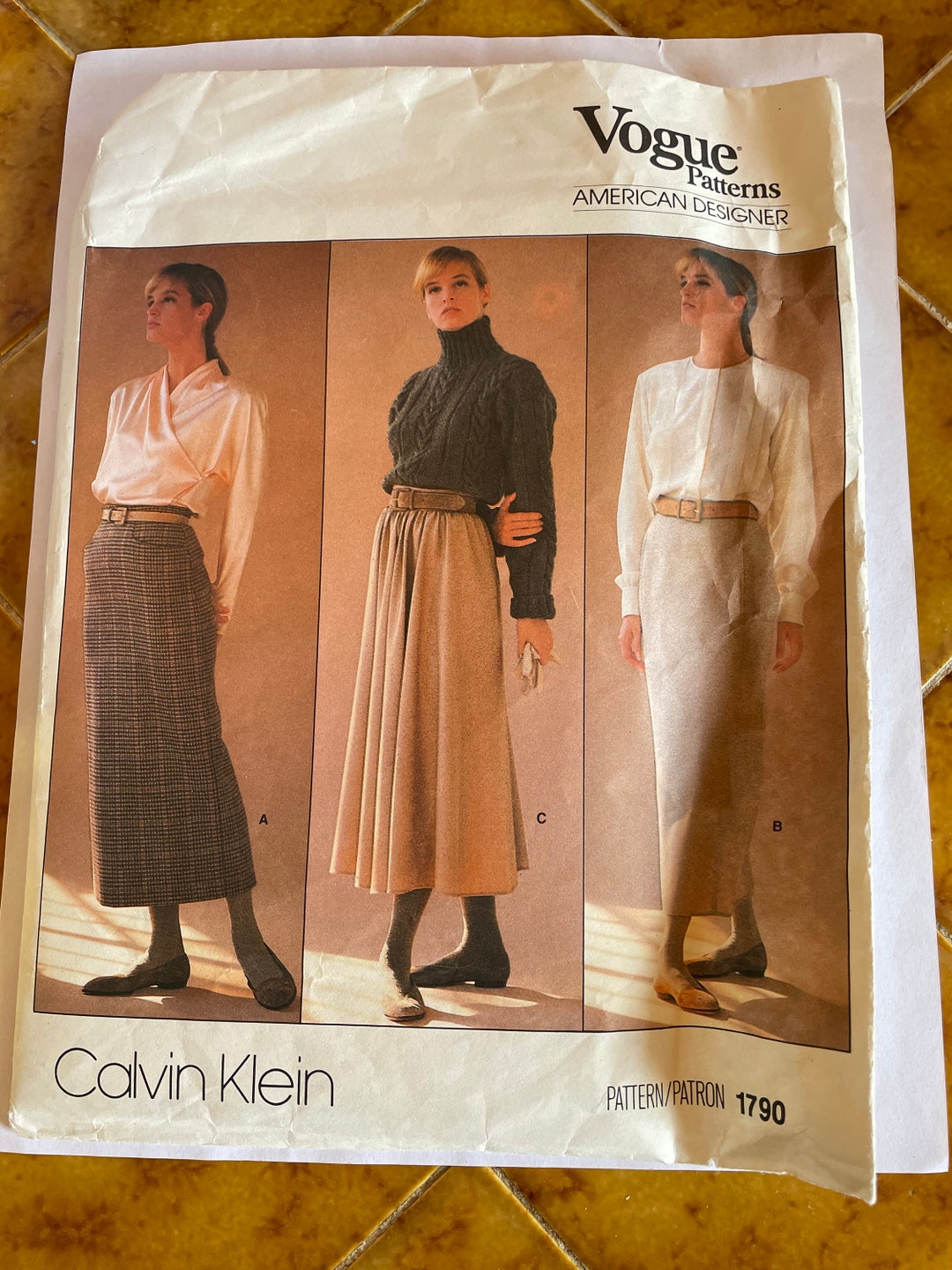 Vogue calvin Klein Skirt Pattern 1790 - Etsy