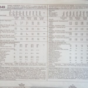 Mccalls Sleepwear Pattern #5149 - Etsy