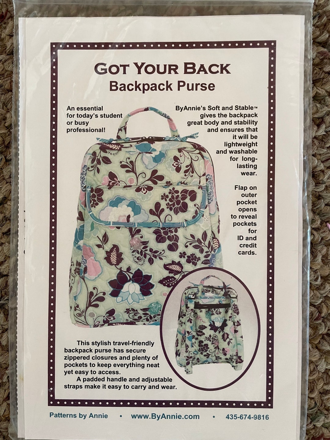 Got Your Back-backpack Pattern #PBA198 by Annie - Etsy