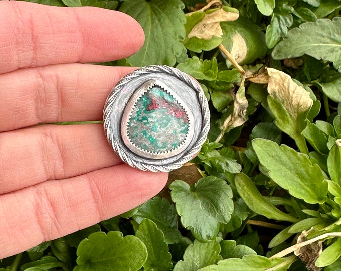 Bracelet Button, Gemstone Button for Bracelet, Sonora Sunrise Chysocolla Bracelet Button, Boho ...