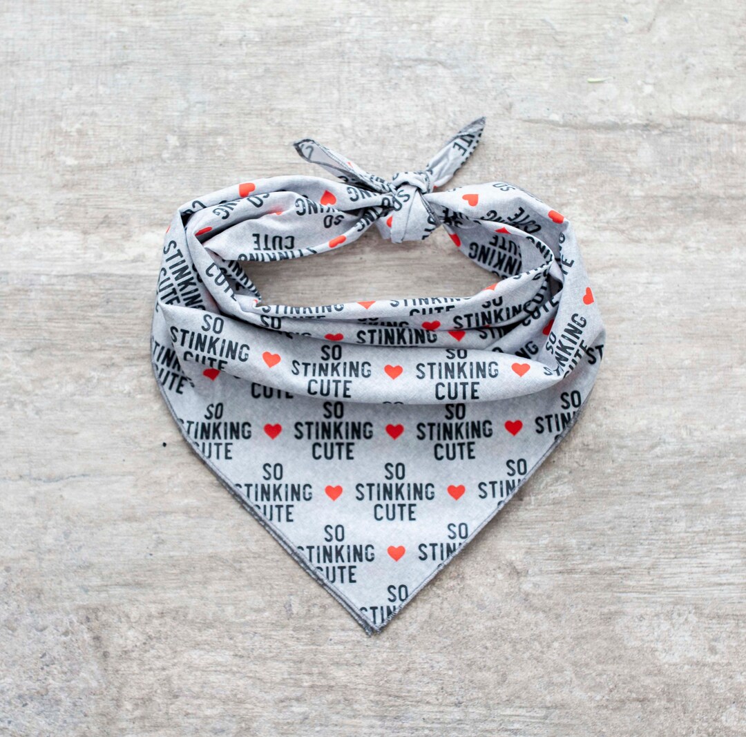 So Stinking Cute Dog Bandana, Handmade Tie on Bandana - Etsy
