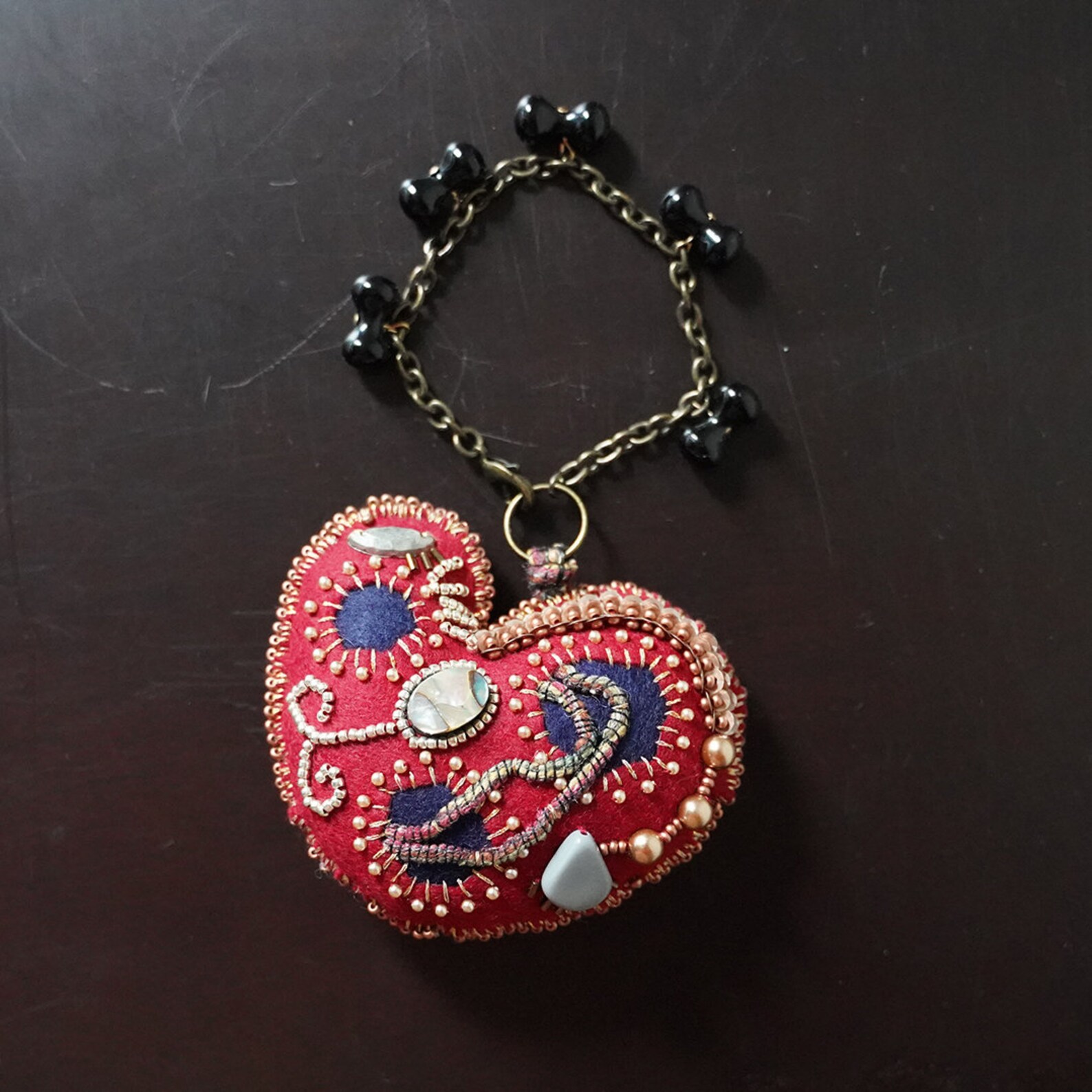 Heart Shaped Bag Charm, Beaded Bag Charm, Bag Charm ,gift for Her, Red ...