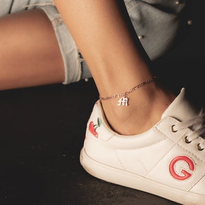 Personalized Initial Anklet Custom Initial Anklet Gold Filled Anklet ...