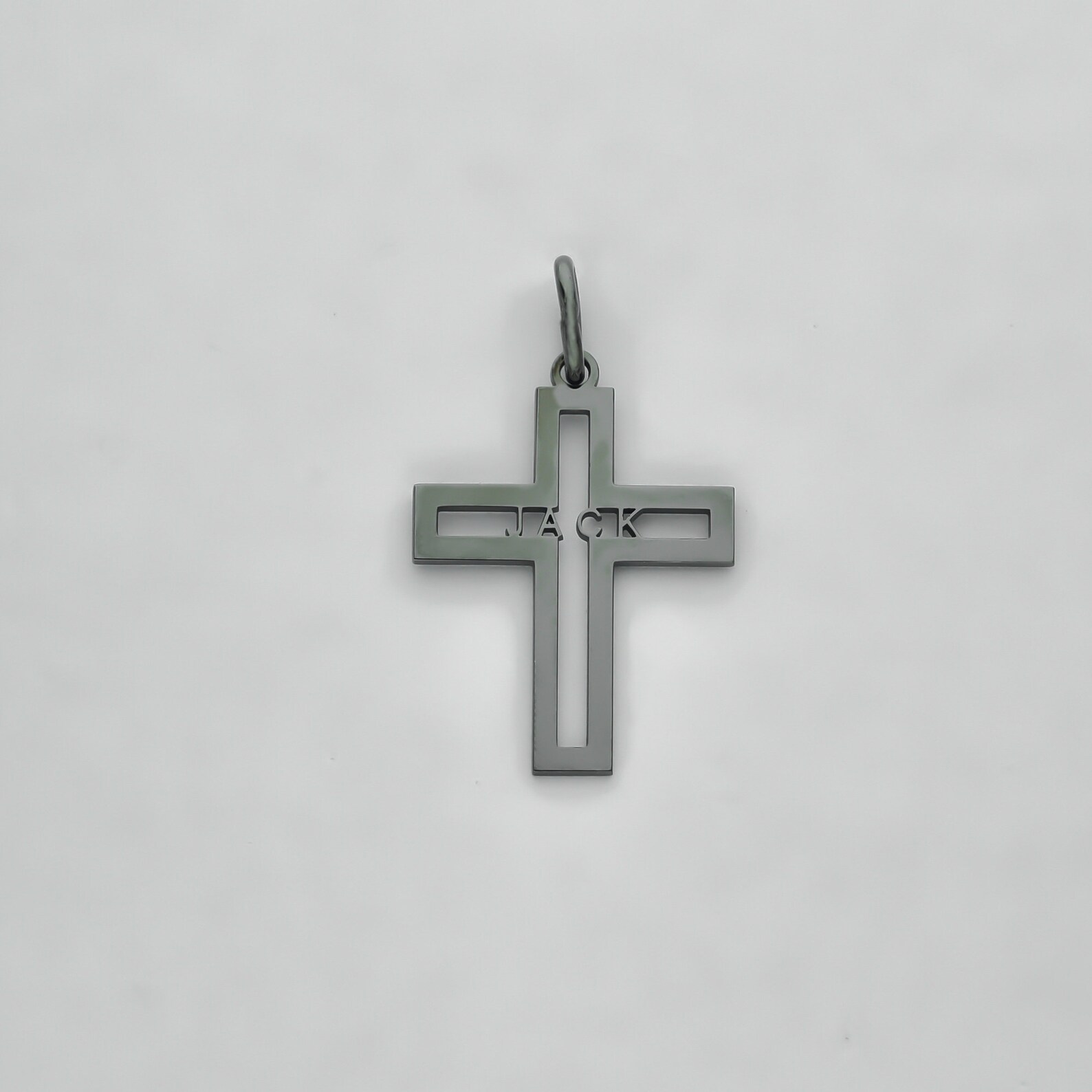Personalized Engraved Cross Necklace Black Bar Necklace - Etsy