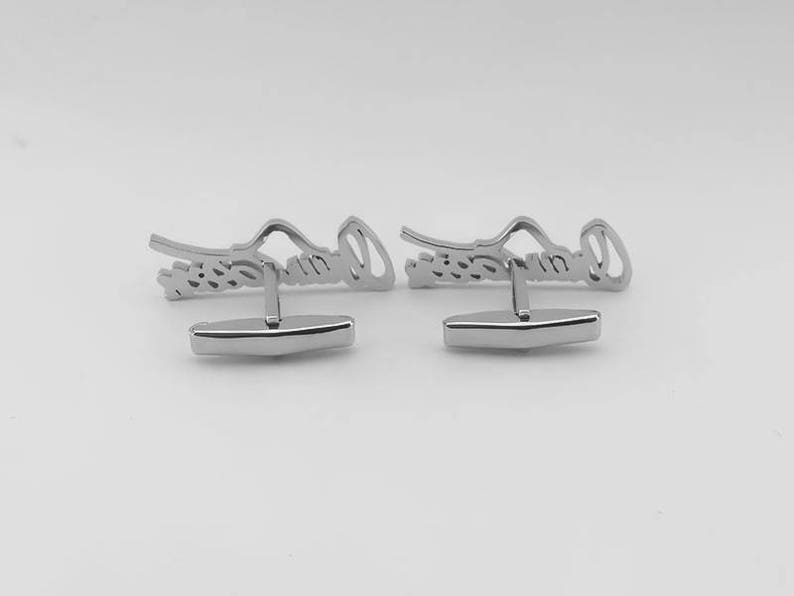 Name Personalized Cuff Links Initial Cufflink Father Gift | Etsy