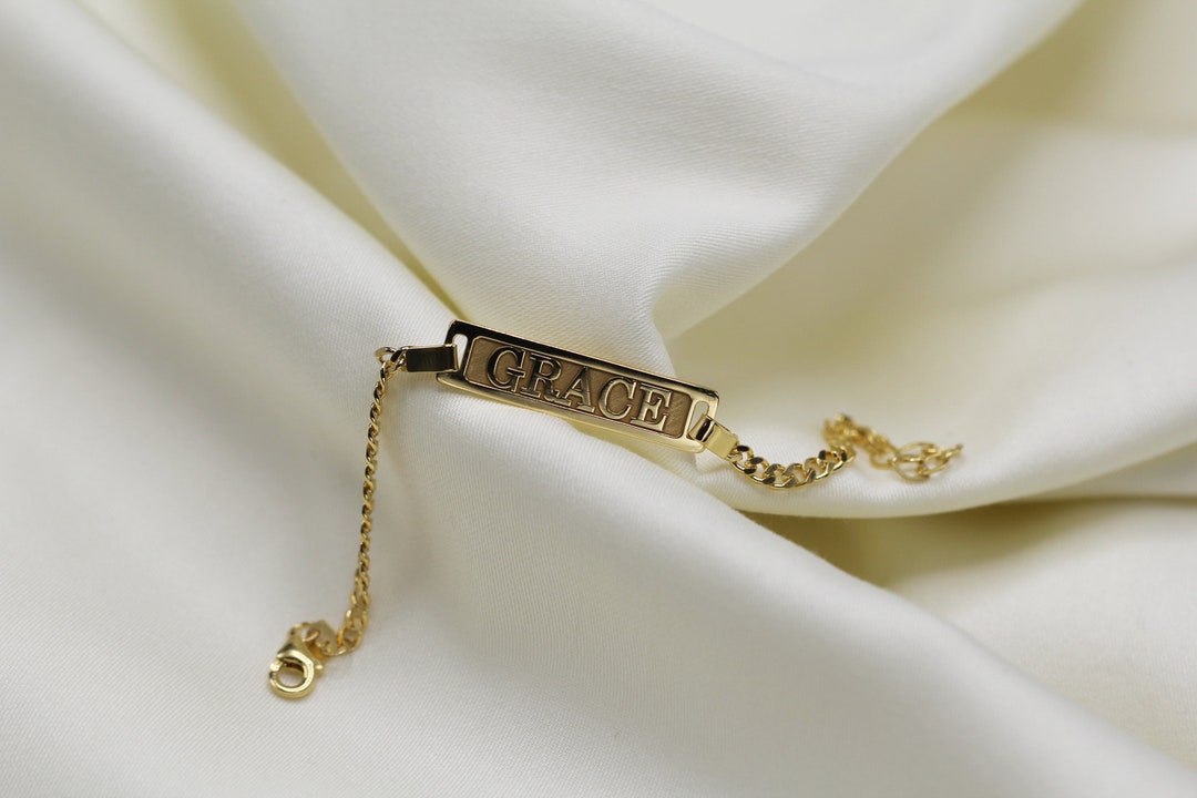 Personalized Baby ID Bracelet: Sterling Silver, Gold, Handmade - Etsy