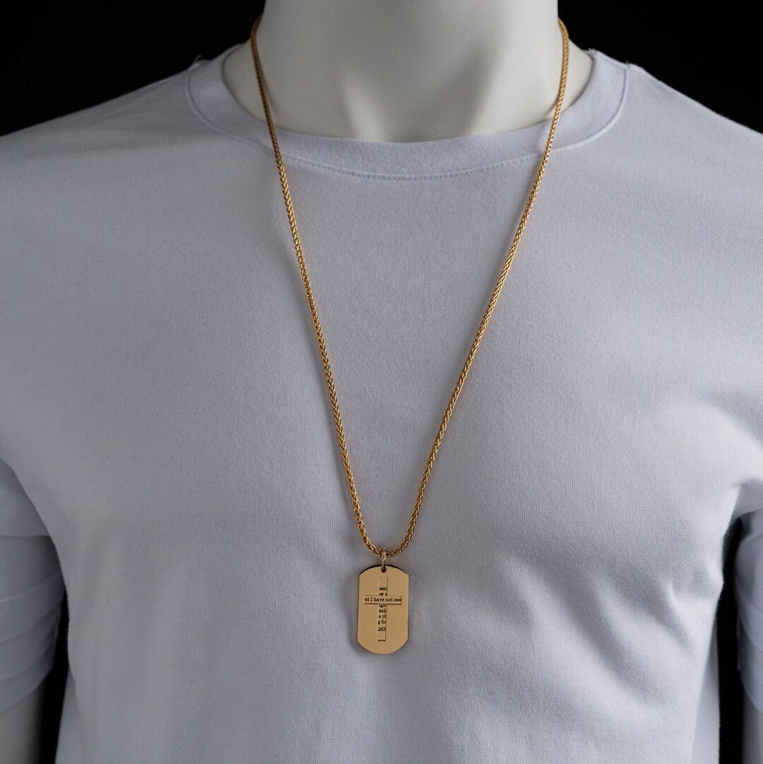 Personalized CROSS NECKLACE Men's Cross Necklace Customized Cross ...