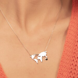 World Map Necklace - Global Necklace - Earth Necklace - Map Jewelry ...