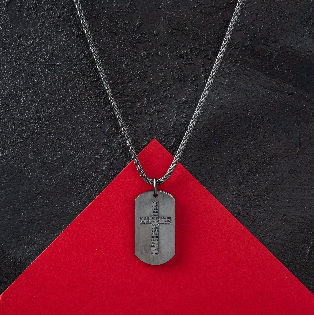 Personalized CROSS NECKLACE Men's Cross Necklace Customized Cross ...