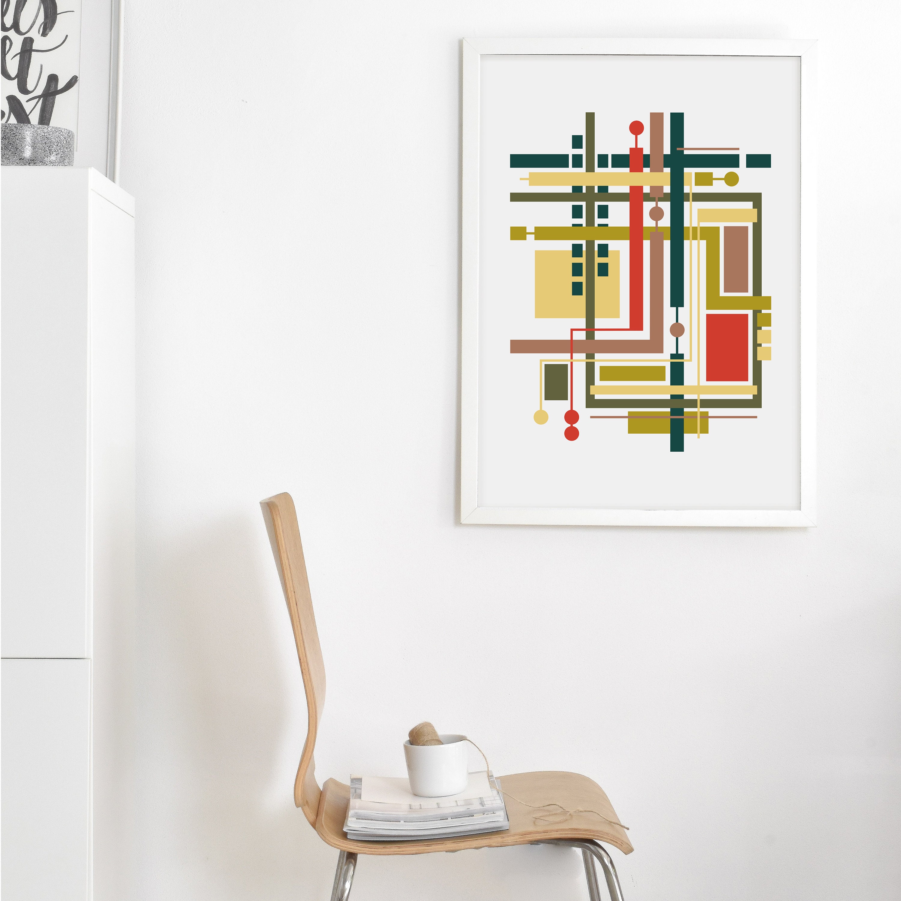 Abstract Circuit Art Print DIGITAL DOWNLOAD Geometric Poster - Etsy