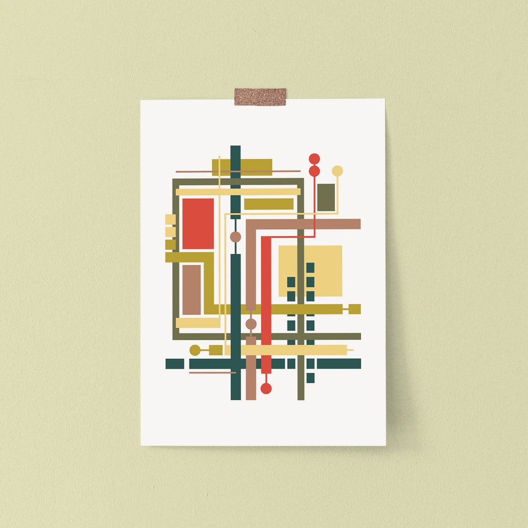Abstract Circuit Art Print, DIGITAL DOWNLOAD Geometric Poster Print ...