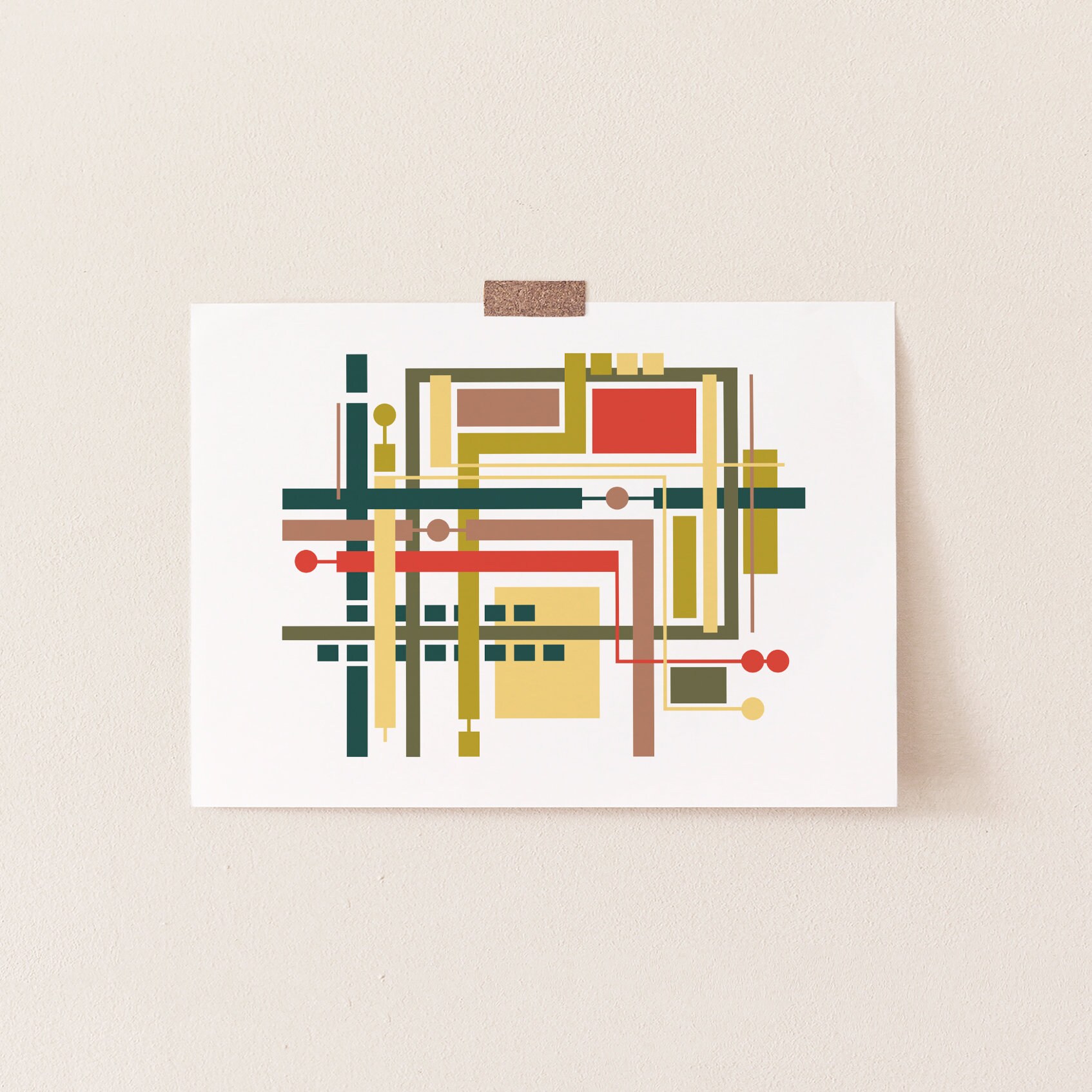 Abstract Circuit Art Print DIGITAL DOWNLOAD Geometric Poster - Etsy