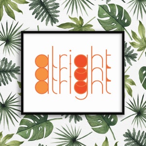 Wall Art Poster Home Decor Typography Print Abstract Art Orange ...