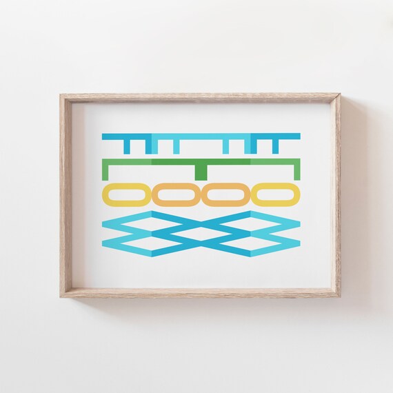 Flow Typography Art Print DIGITAL DOWNLOAD Poster Abstract | Etsy