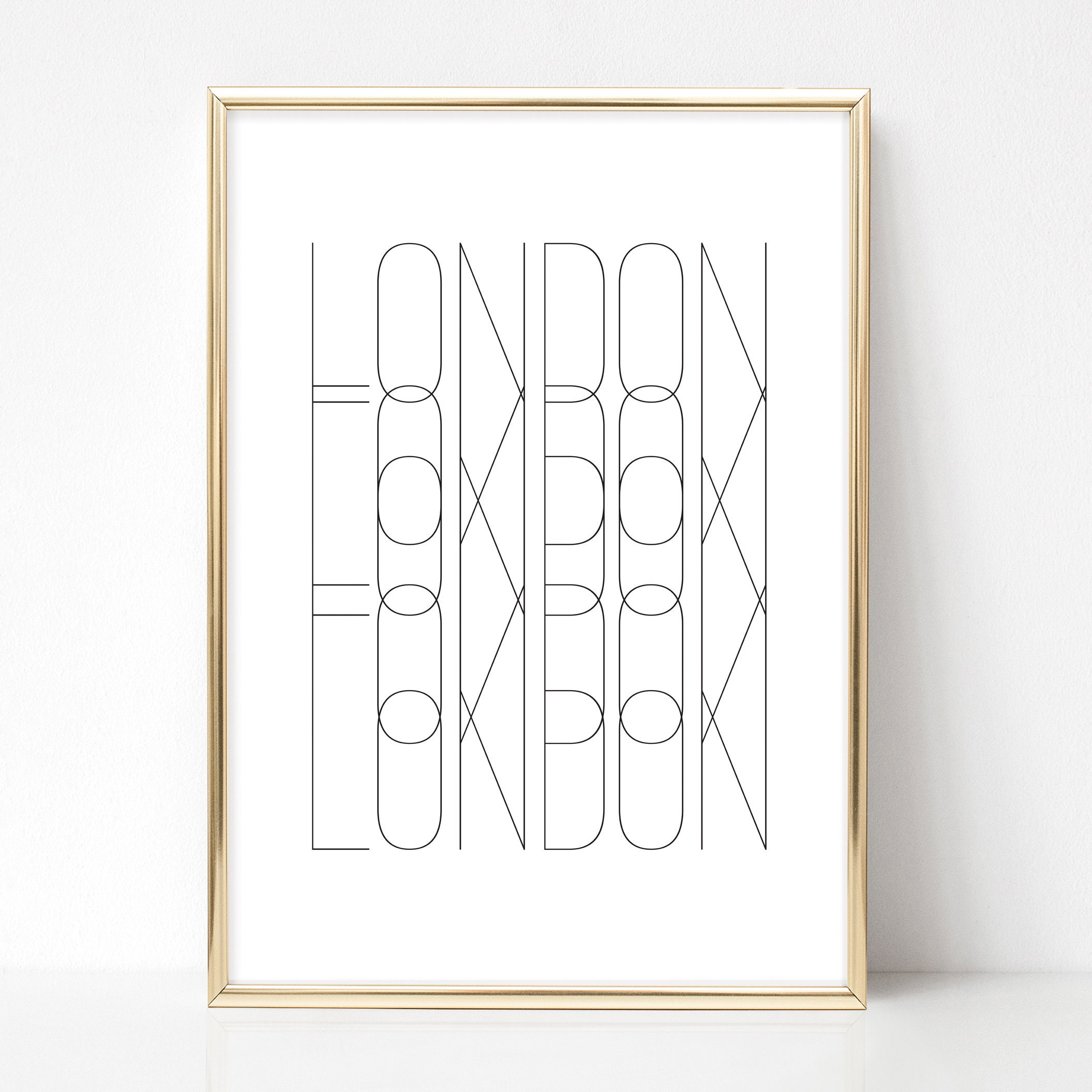 London Black and White Abstract Art Typography Print Poster Home Decor ...