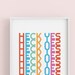 Heck Yes Rainbow Typography Poster Print Wall Art Modern Wall Decor ...