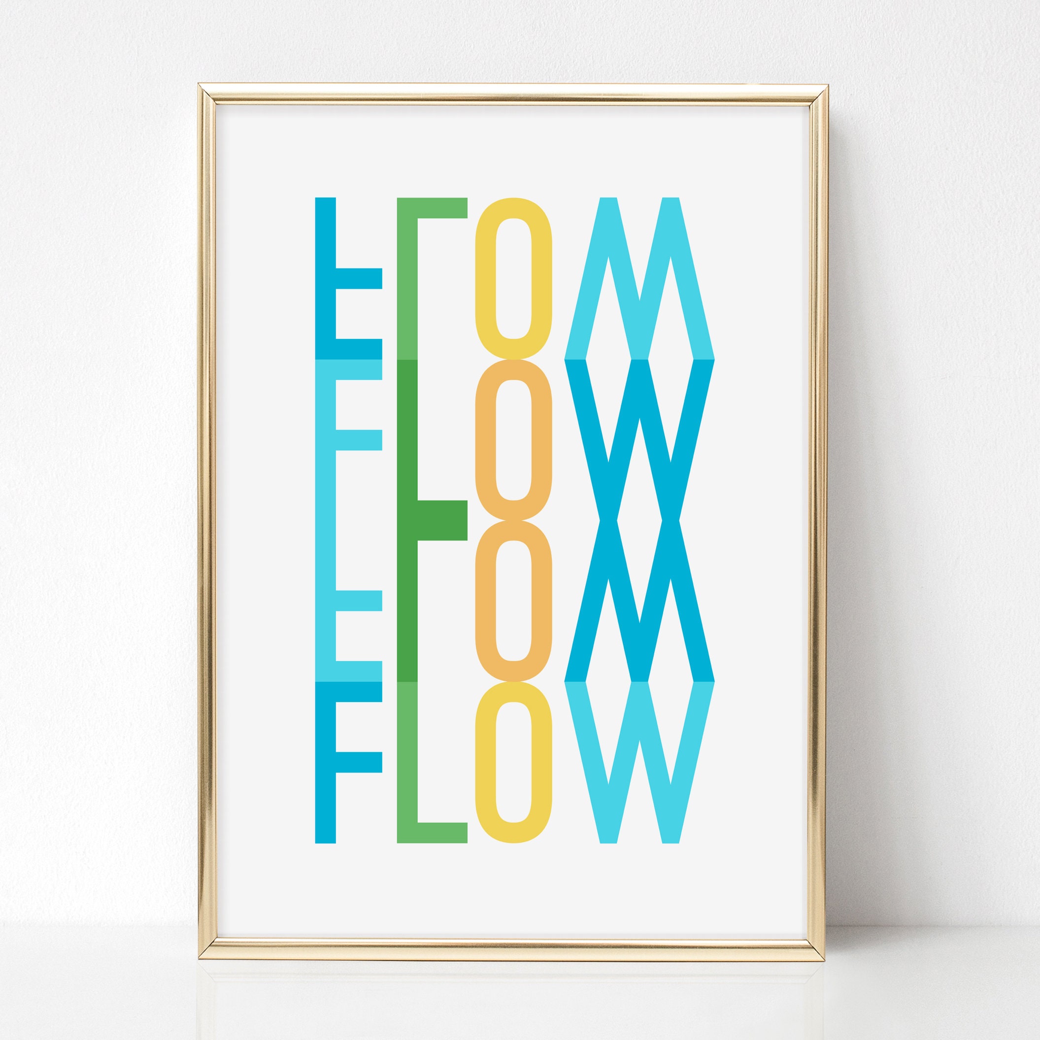 Flow Wall Art Poster Print, Home Decor Typography Print, Abstract Art ...