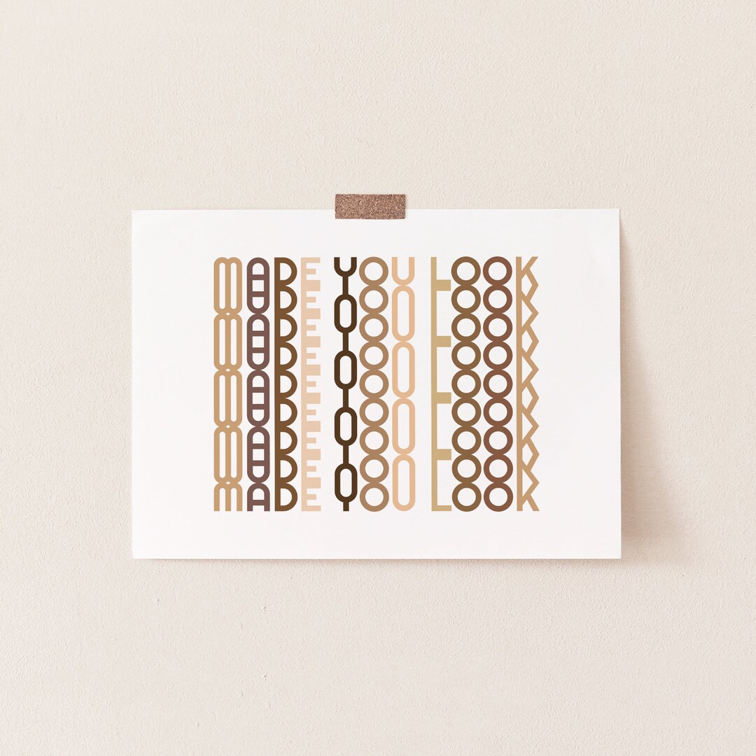 Brown Modern Art Print Poster, Abstract Typography Prints Wall Art for ...