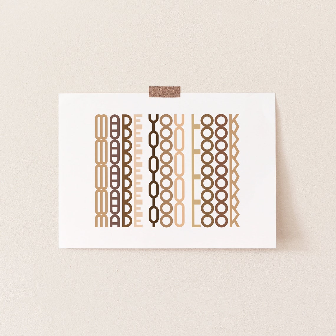 Brown Modern Art Print Poster Abstract Typography Prints Wall - Etsy