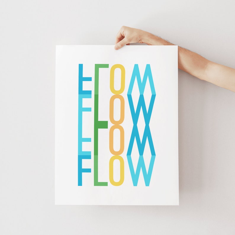 Flow Typography Art Print DIGITAL DOWNLOAD Poster Abstract - Etsy
