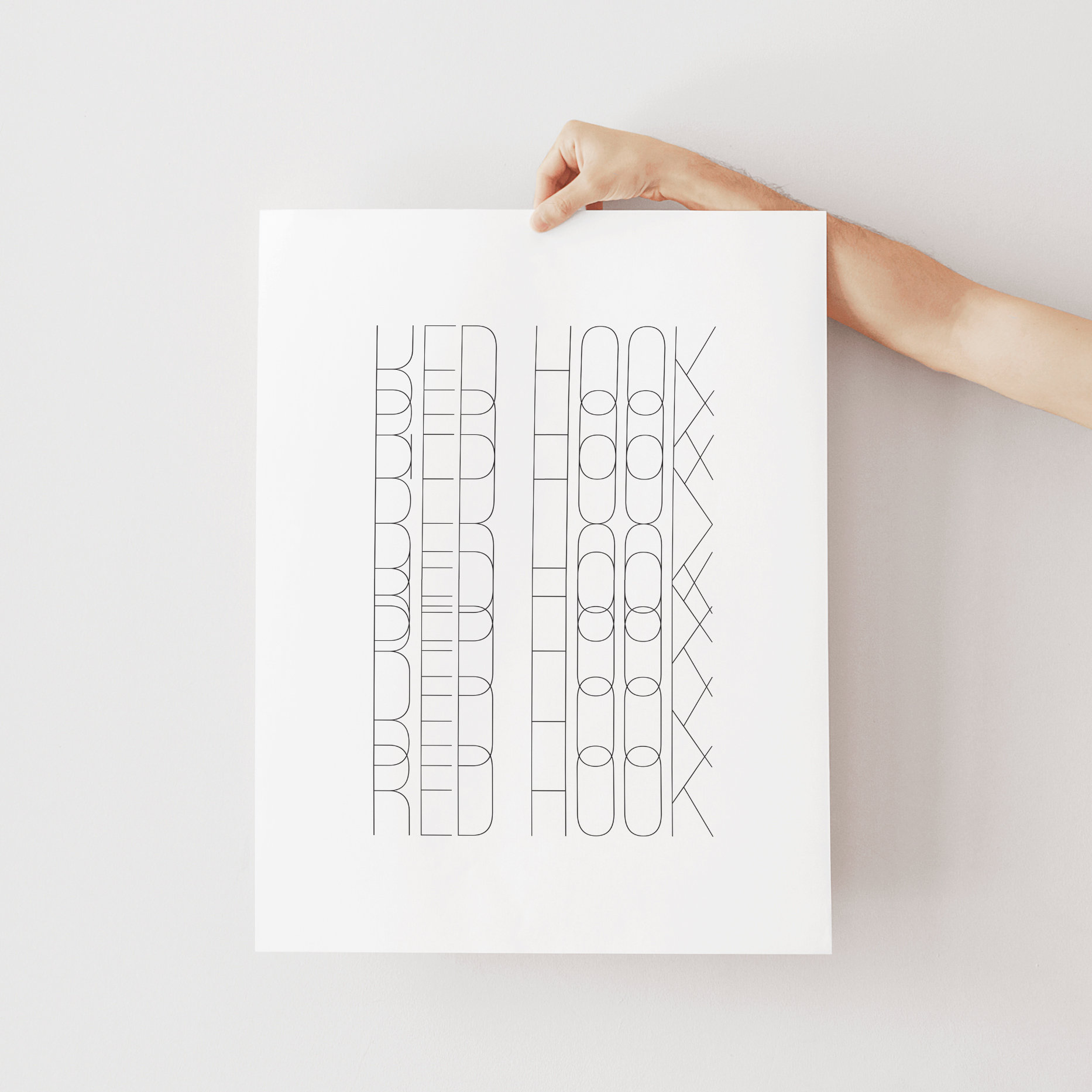 Red Hook New York Printable Black and White Abstract Wall Decor DIGITAL ...