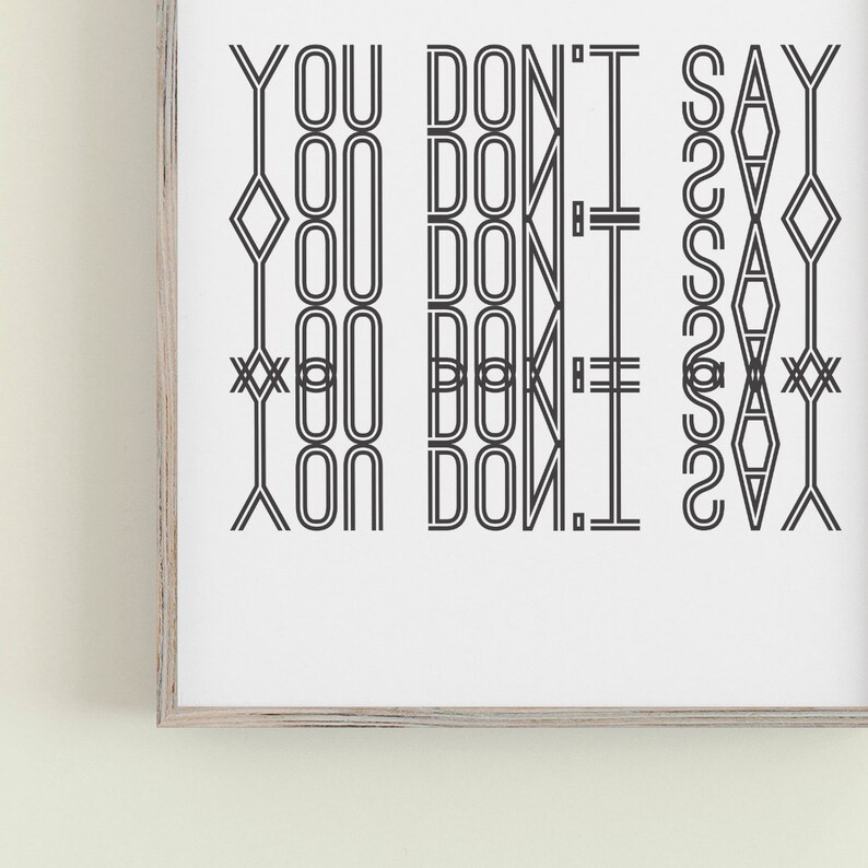 Black and White Art Poster Print, Wall Art Typography Print, Quotes ...