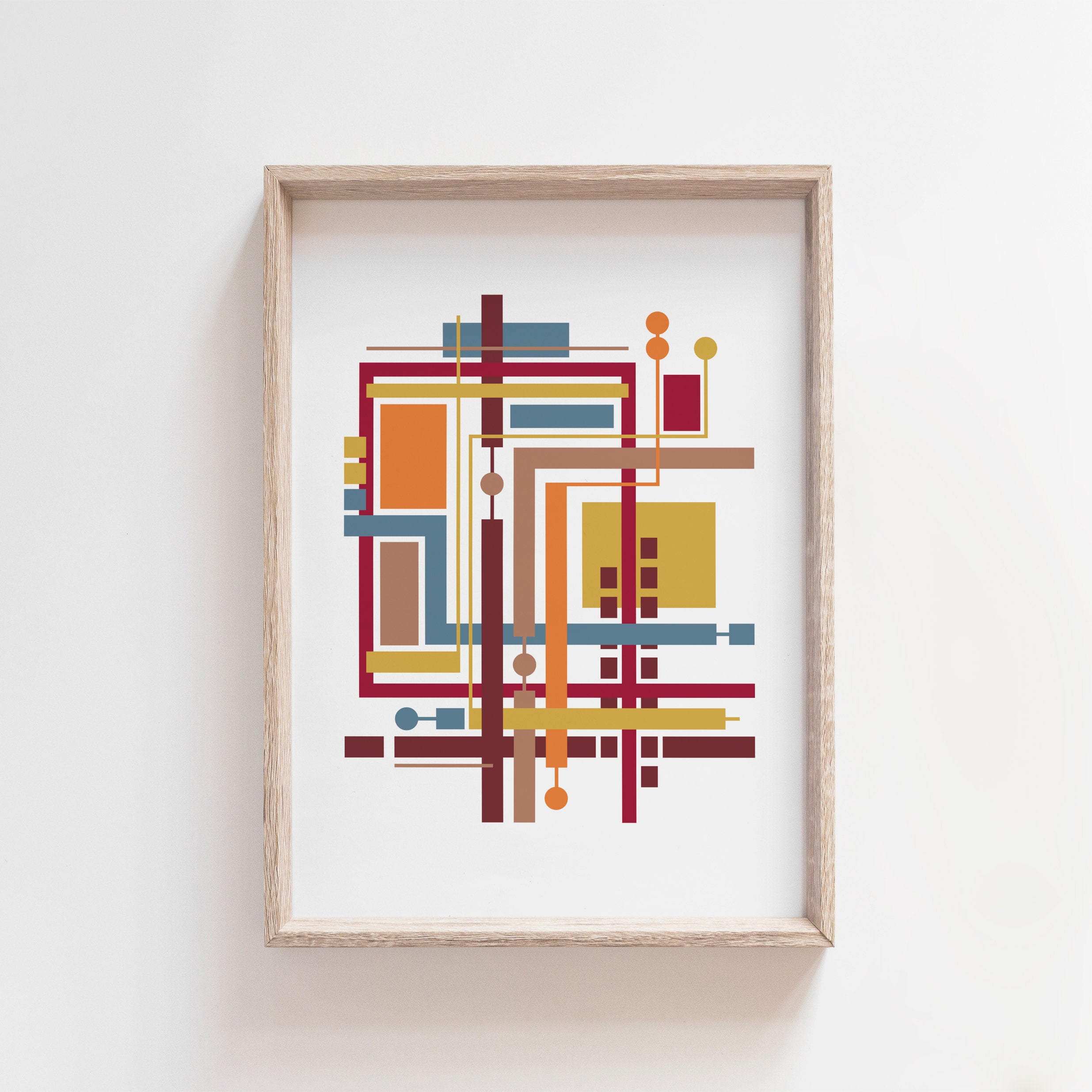 Geek Gift Abstract Print, Mid Century Modern Geometric Art Poster ...