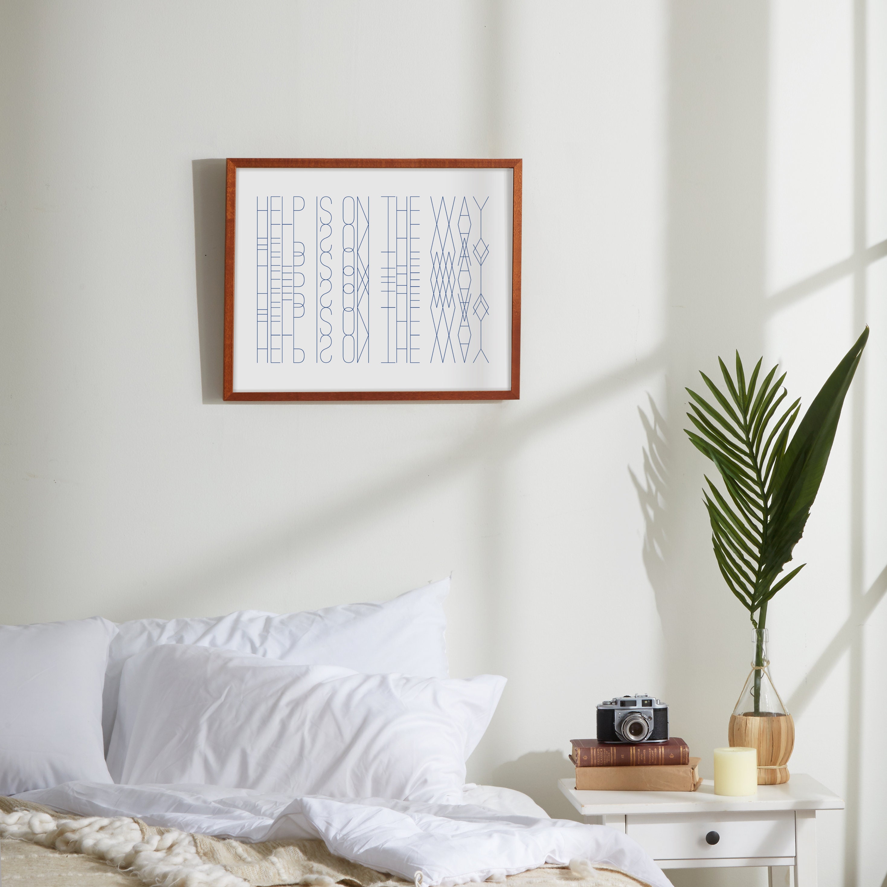 Cobalt Blue Geometric Typography Print Wall Art Poster Print - Etsy