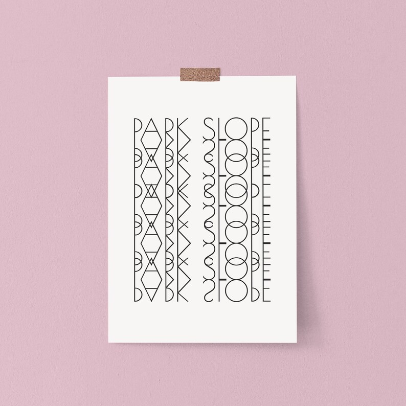 Park Slope Modern Black and White Typography Art Prints Wall Art Home ...