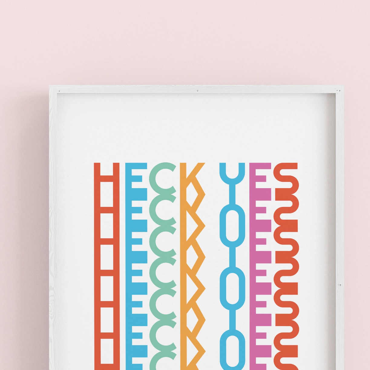 Heck Yes Rainbow Typography Art Prints Digital Download Poster Abstract ...