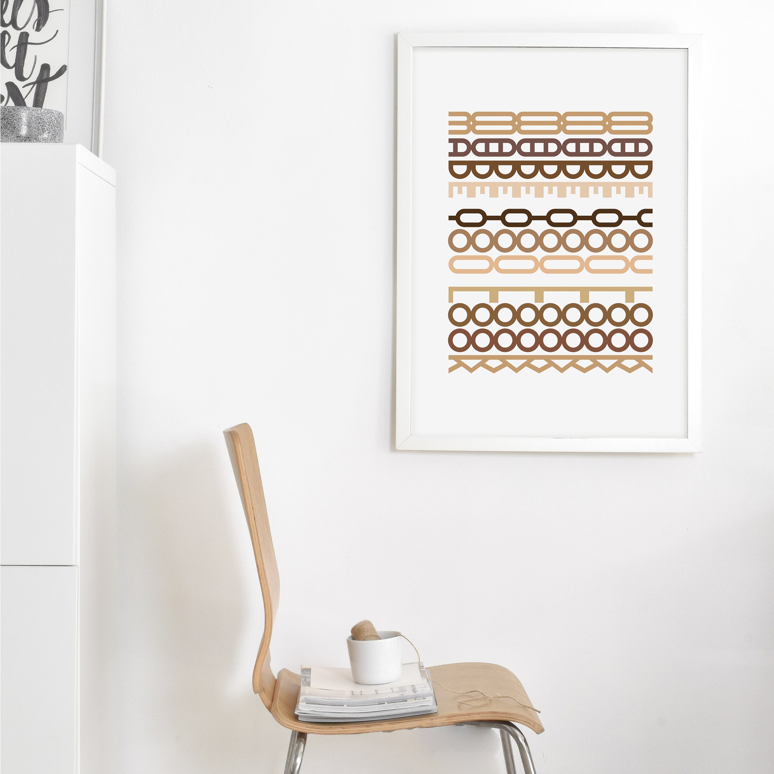 Brown Modern Art Print Poster, Abstract Typography Prints Wall Art for ...