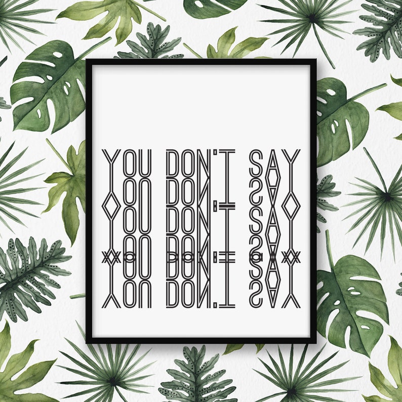 Black and White Art Poster Print, Wall Art Typography Print, Quotes ...