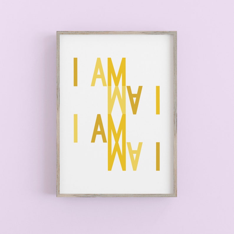 Printable i Am Wall Art Print Abstract Home Decor - Etsy