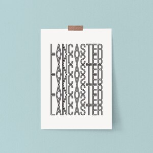 Lancaster Printable Black and White Abstract Typography Wall Decor ...