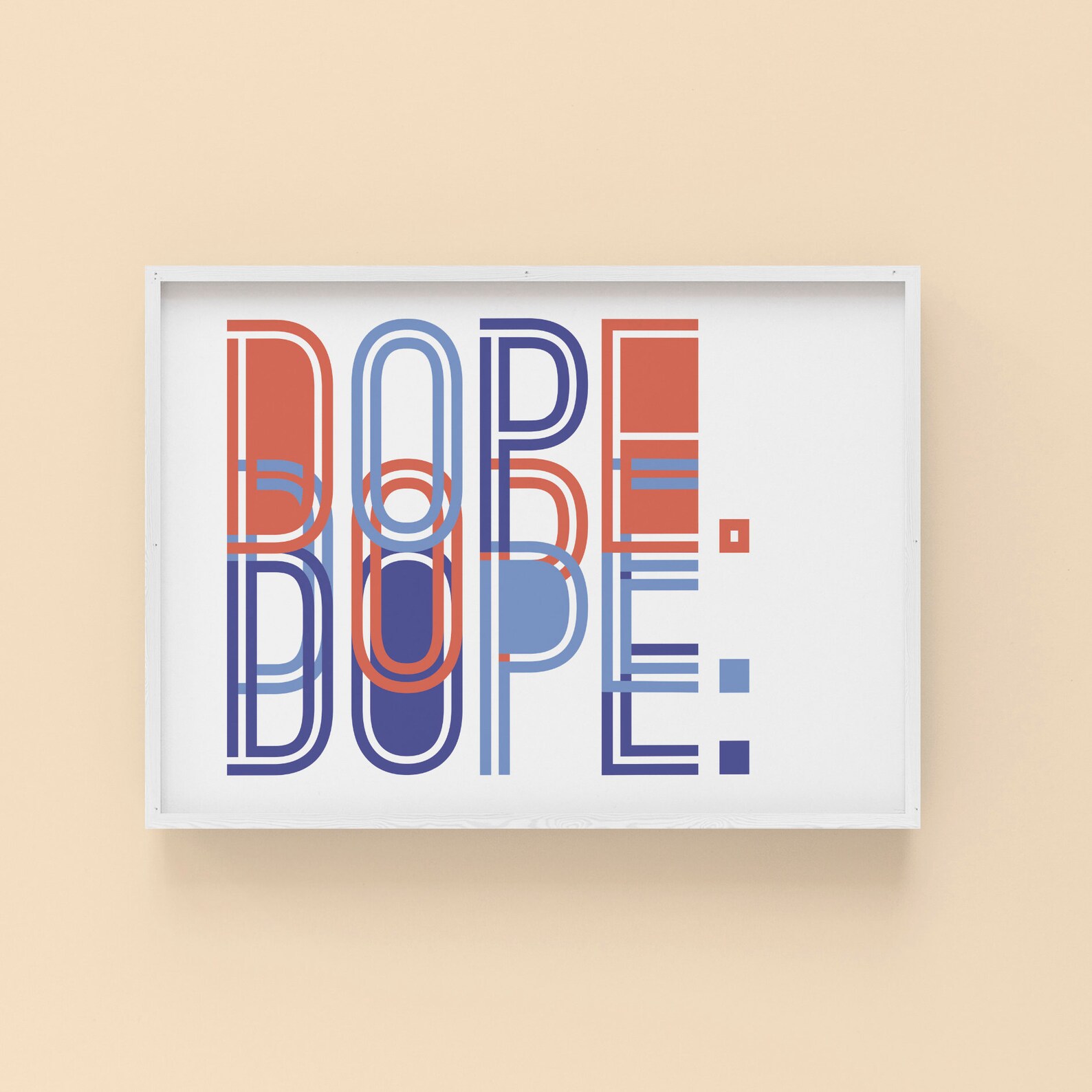 Dope Wall Art Blue Poster Printable Art DIGITAL DOWNLOAD Orange ...