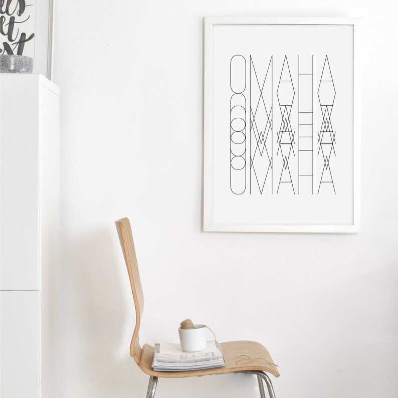 Omaha Modern Geometric Poster Printable Art Abstract Minimalist DIGITAL ...