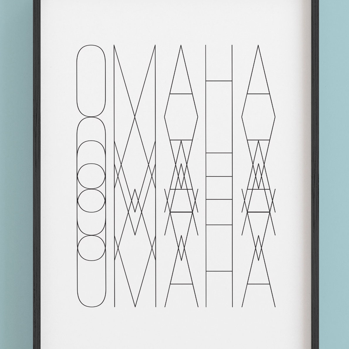 Omaha Modern Geometric Poster Printable Art Abstract Minimalist DIGITAL ...