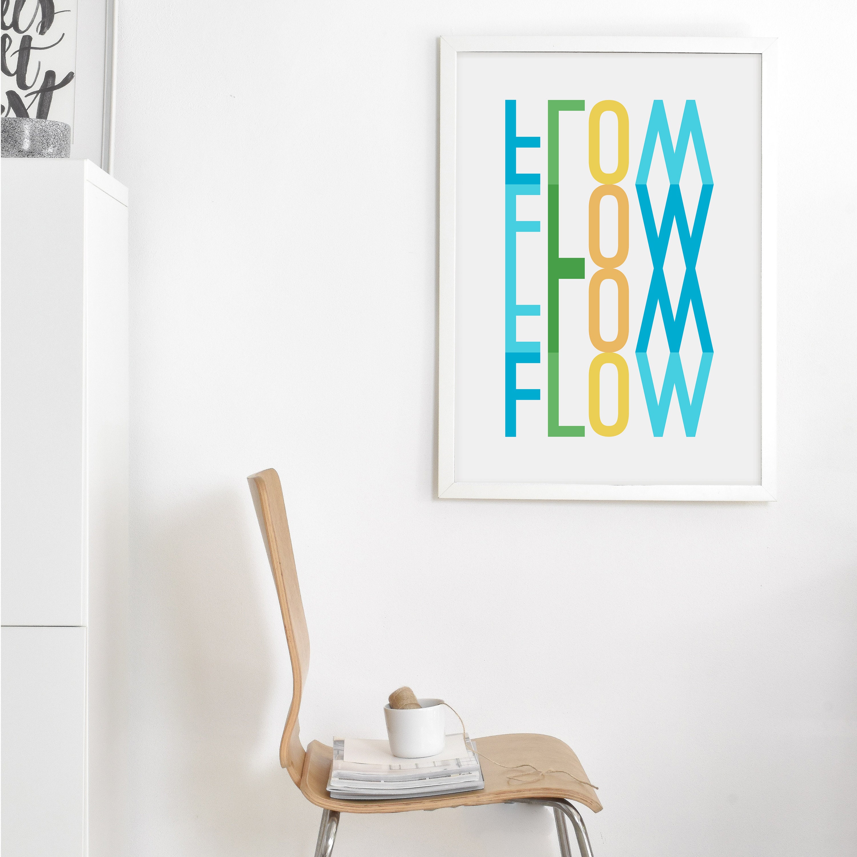 Flow Wall Art Poster Print, Home Decor Typography Print, Abstract Art ...