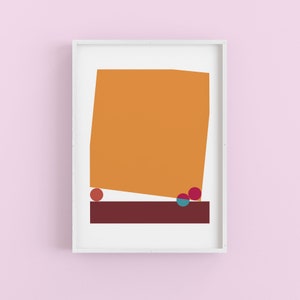 Abstract Orange Printable Wall Art, Geometric Modern Art DIGITAL ...