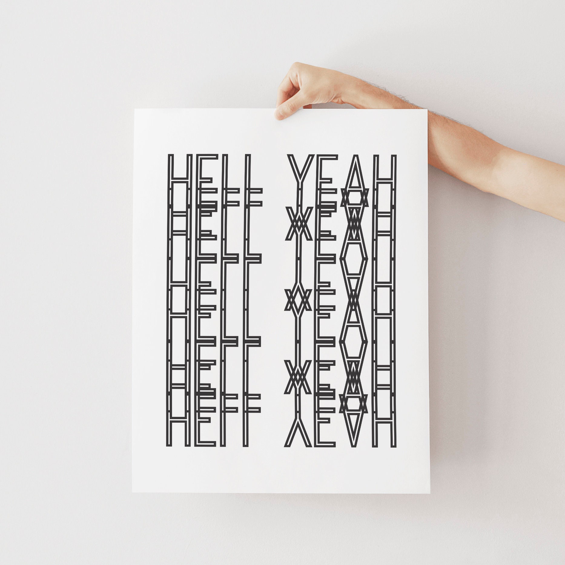Hell Yeah Printable Art Poster Abstract Prints Wall Art Office Decor ...
