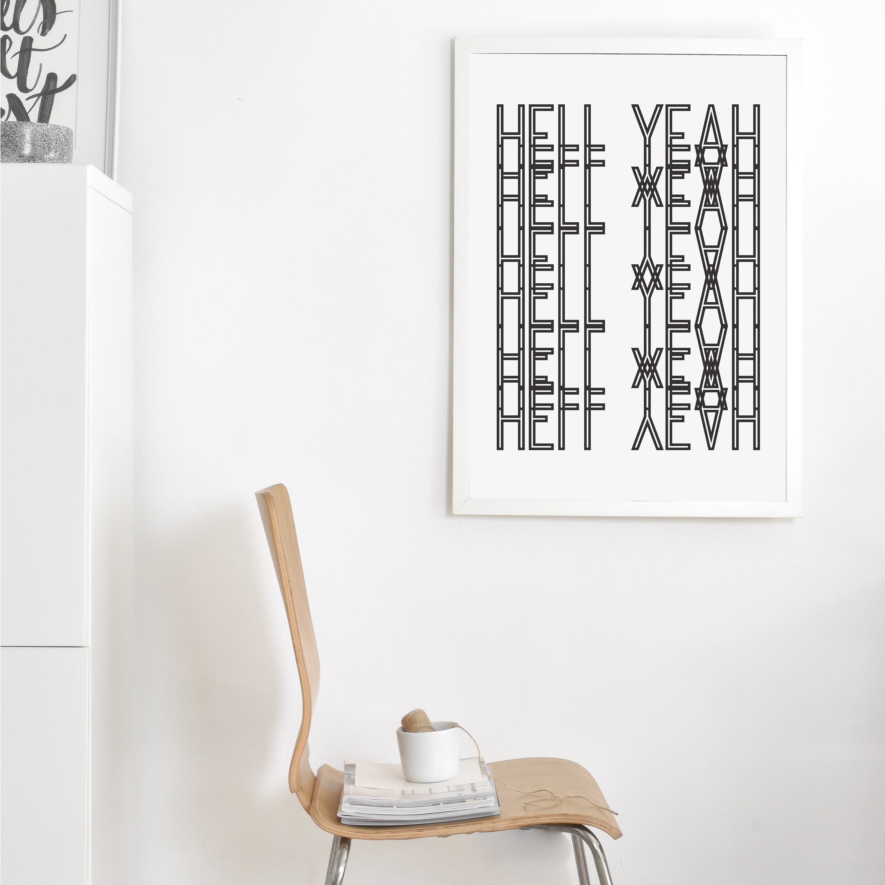 Hell Yeah Printable Art Poster Abstract Prints Wall Art Office Decor ...