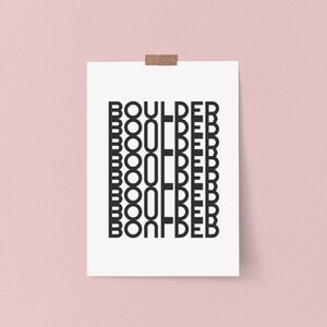 Boulder Printable Art Minimalist Wall Decor Black and White Art DIGITAL ...