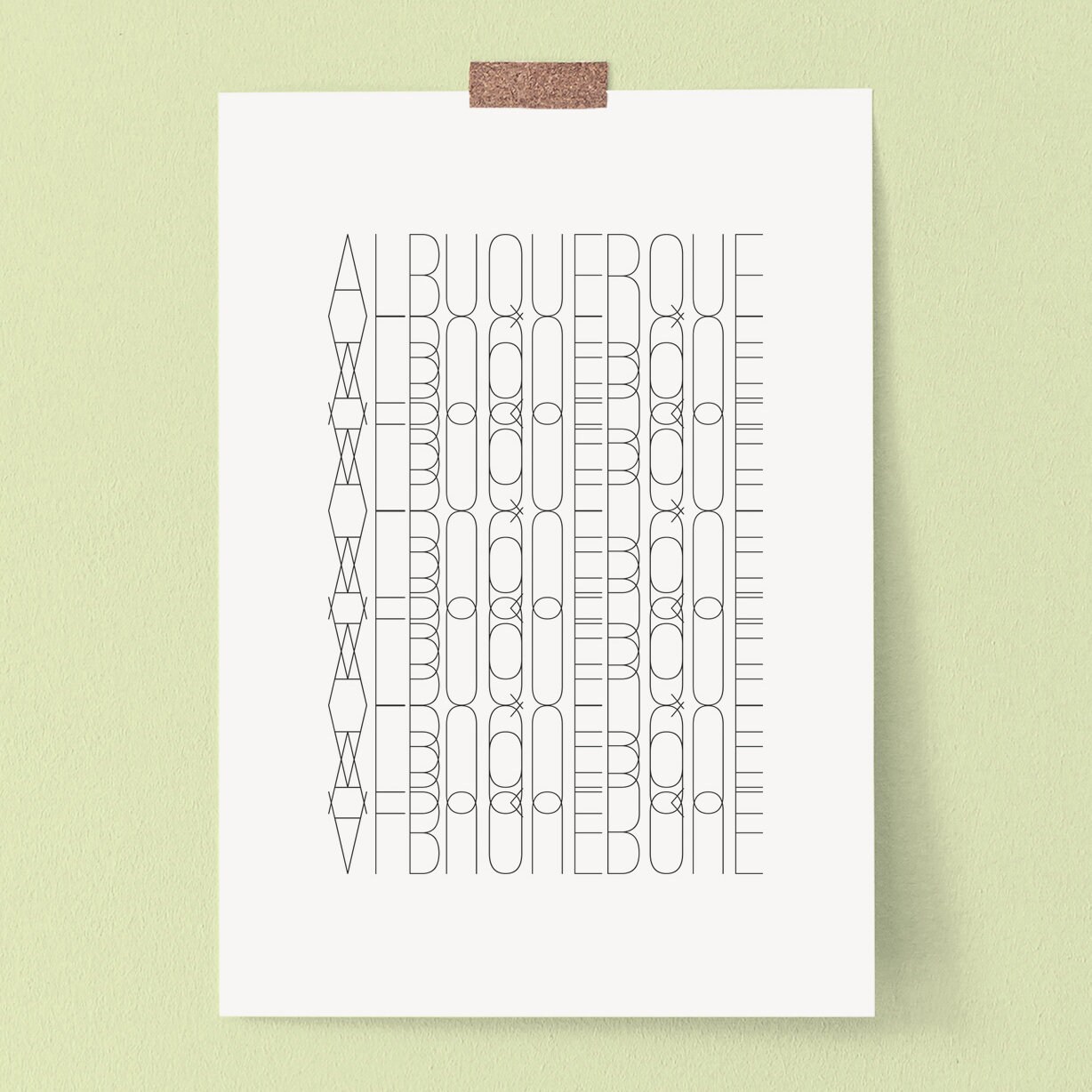 Albuquerque Printable Black and White Abstract Typography Art Wall ...