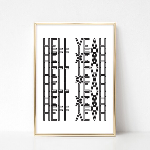 Hell Yeah Printable Art Poster Abstract Prints Wall Art Office - Etsy