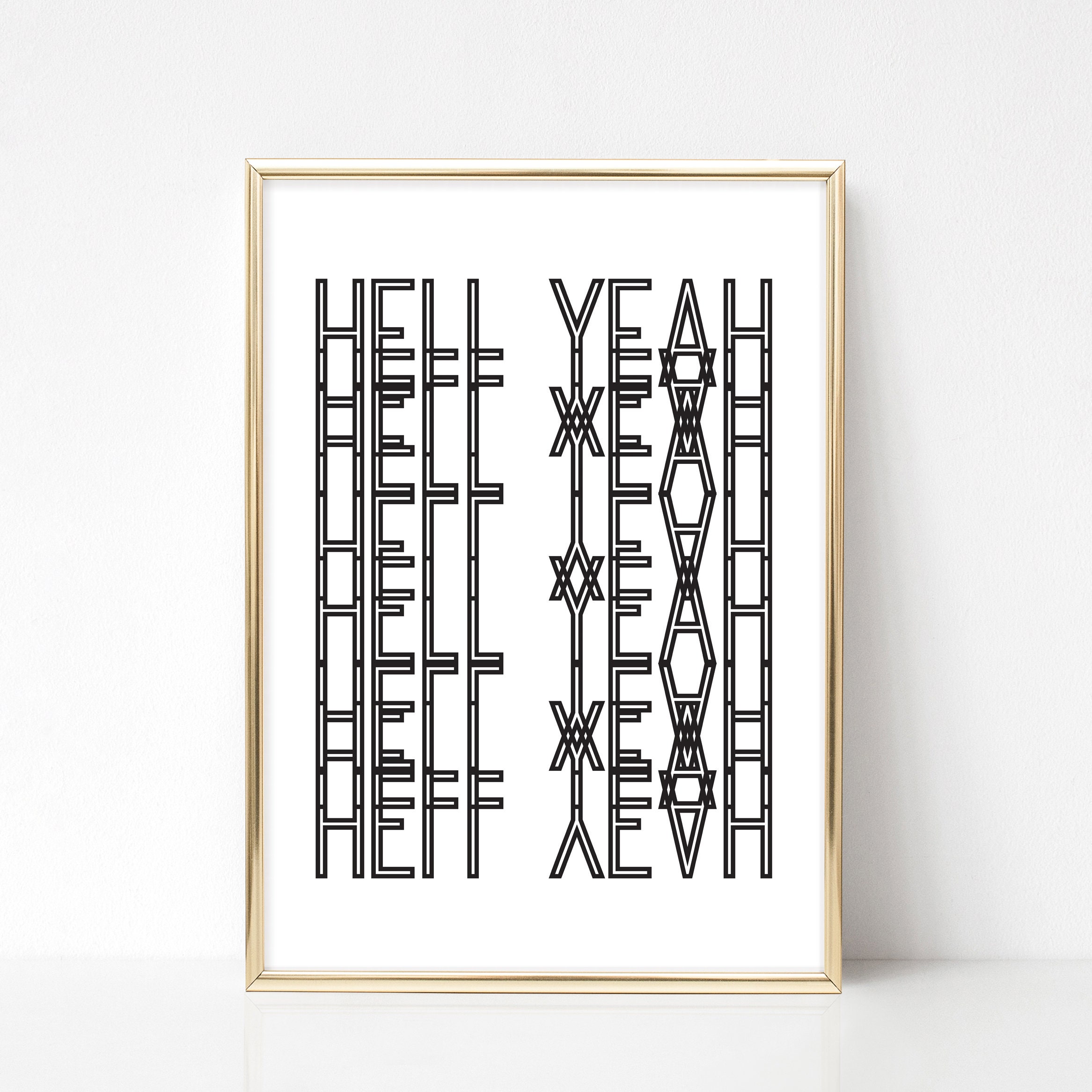 Hell Yeah Printable Art Poster Abstract Prints Wall Art Office Decor ...