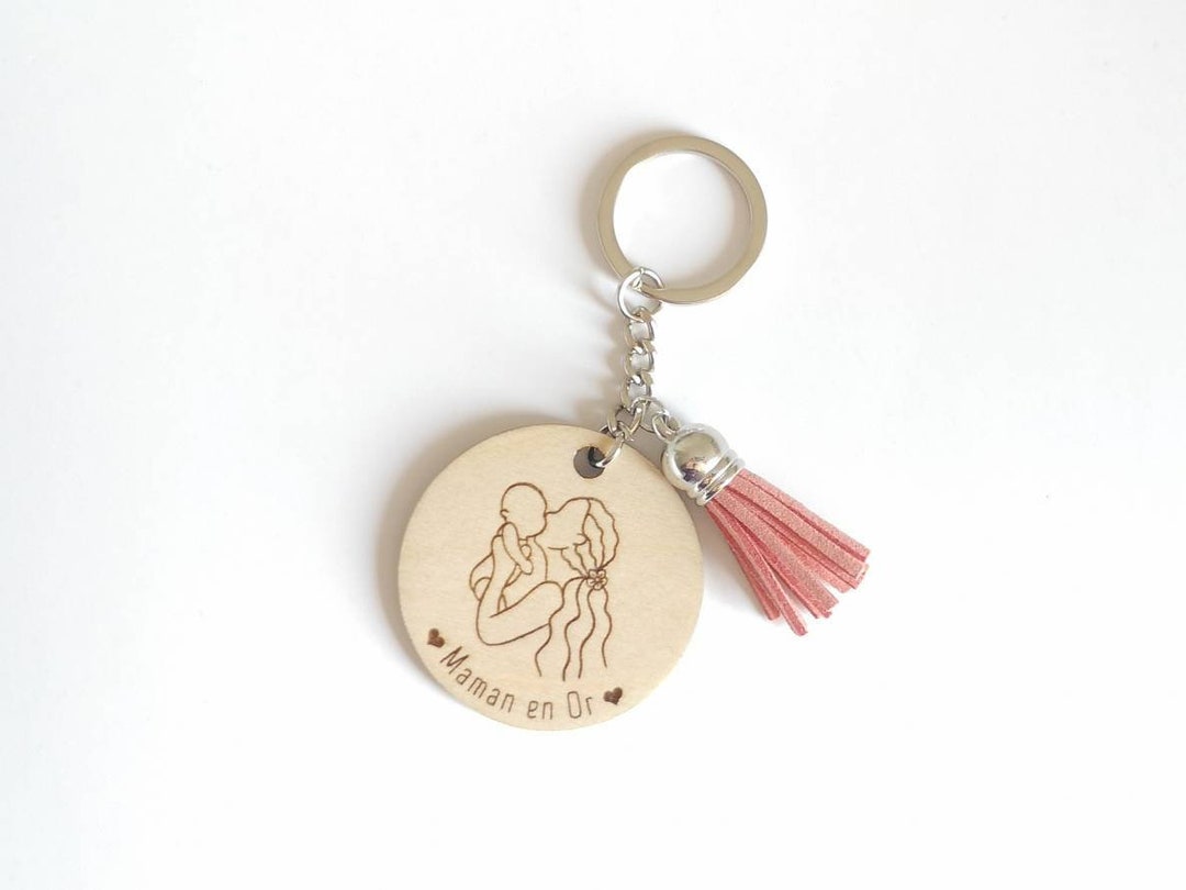 Mom Key Ring in Gold, Line Art Inspiration - Etsy UK