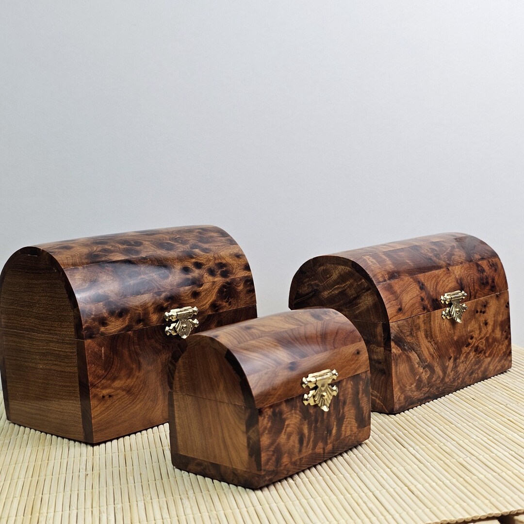 Moroccan Thuja Wood Treasure Box 3 Sizes Wood Handcraft Jewellery Box ...